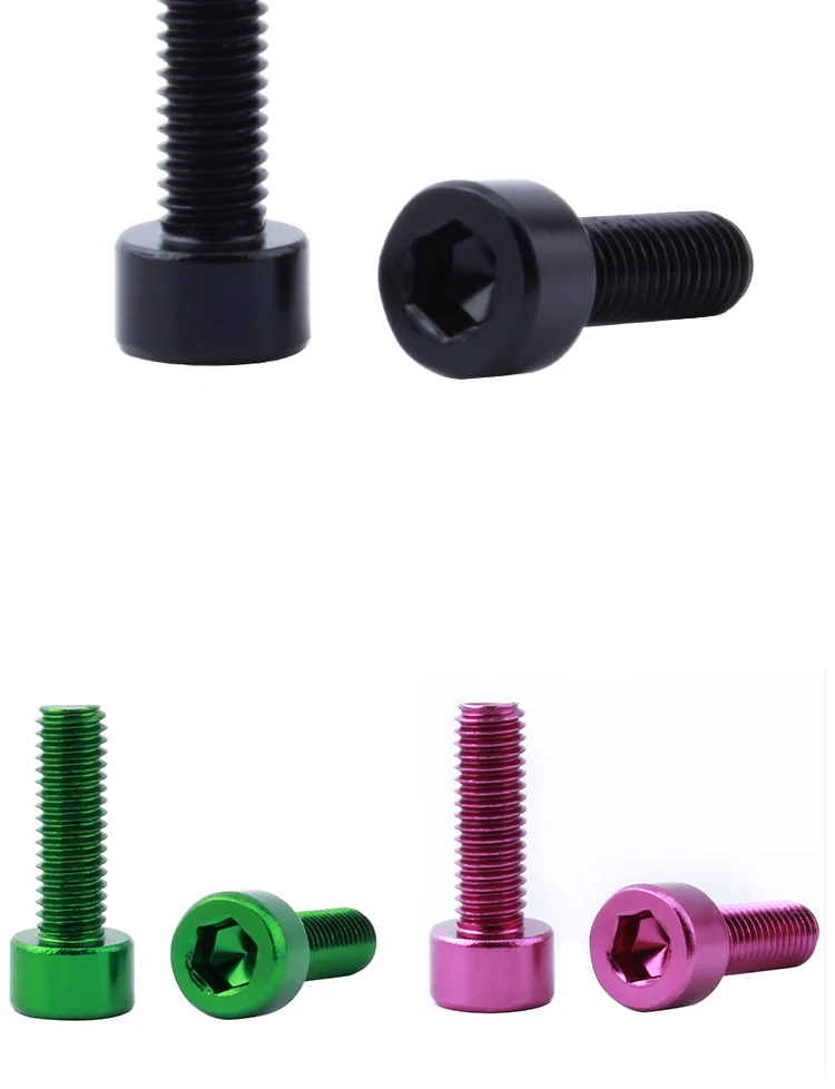 Accessoire vélo,Vis ultra-légères M5 en aluminium pour porte-bidon de ...