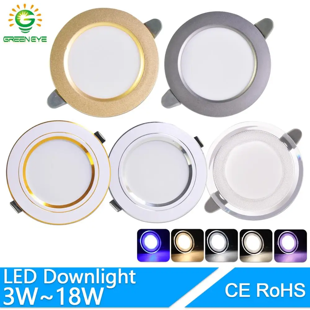 Downlight 3W 5W 15W 18W led Downlight 3000k 4500K 6000K AC220V 240V ...