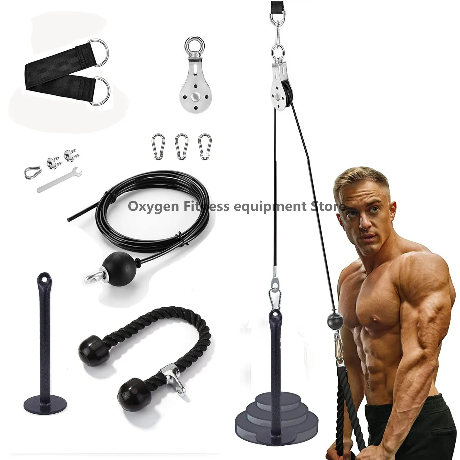 Fitness Pulley Cable System DIY Loading Pin Lifting Triceps