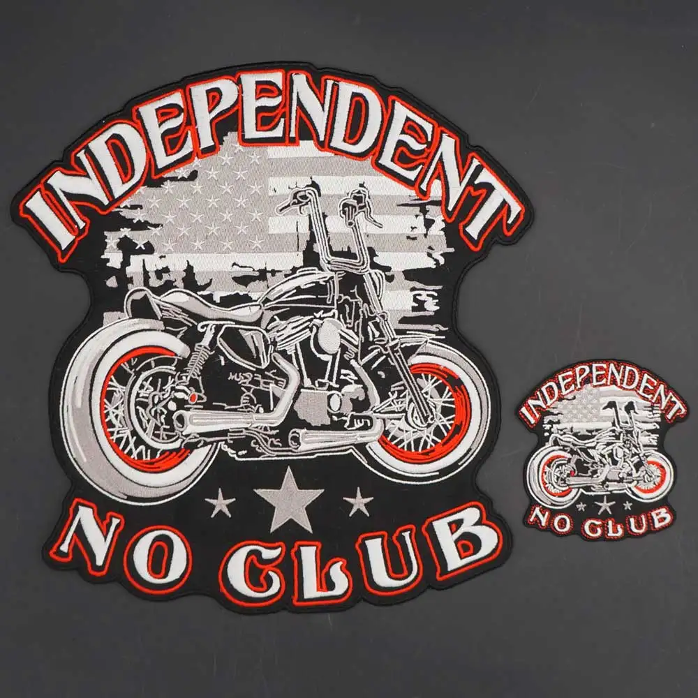 INDEPENDENT NO CLUB Large Embroidery Patch for Jacket Back Vest ...