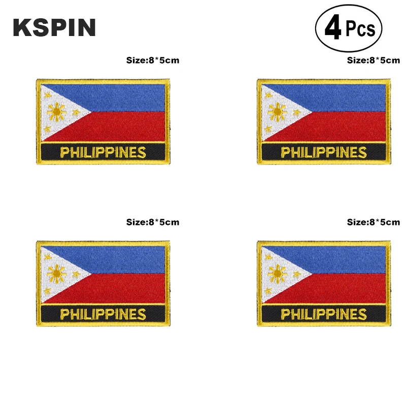 Philippines Rectangular Shape Flag Iron on Saw on Patches Embroidered Flag Patches National Flag ...