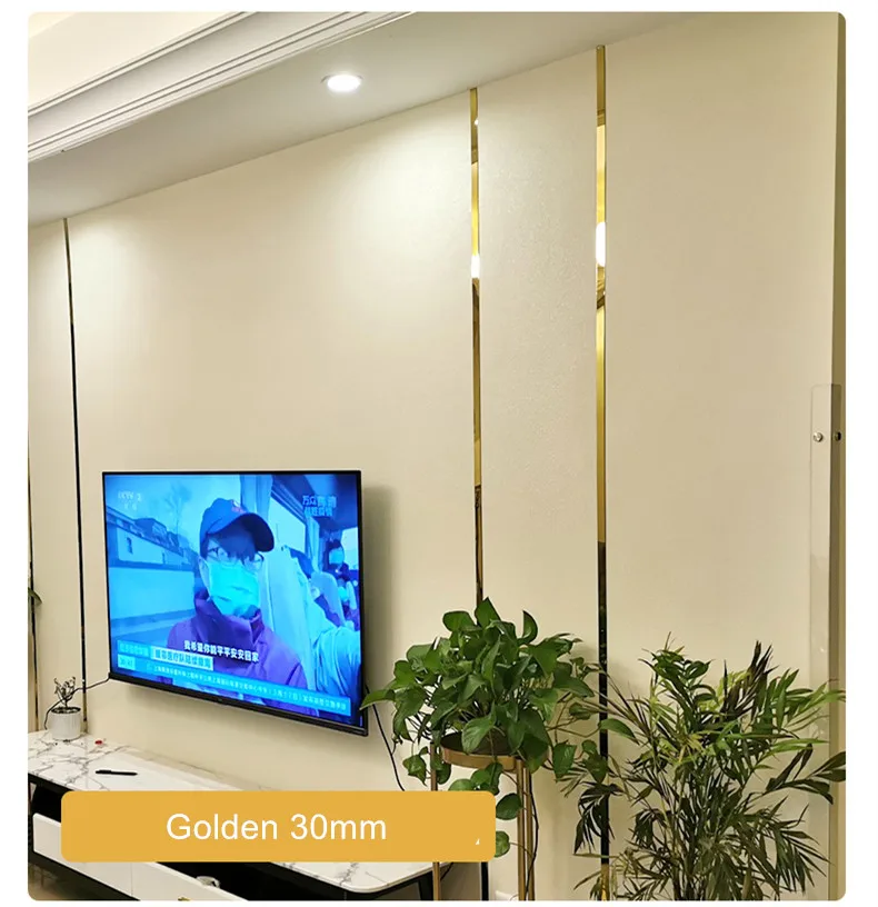 244cm Self-adhesive Gold Background Wall Edge Strip Frame Decorative ...