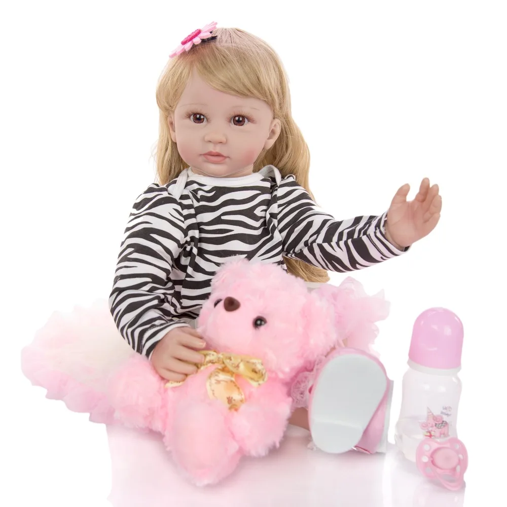 60CM alta calidad reborn princess girl bebe doll silicona vinilo ...