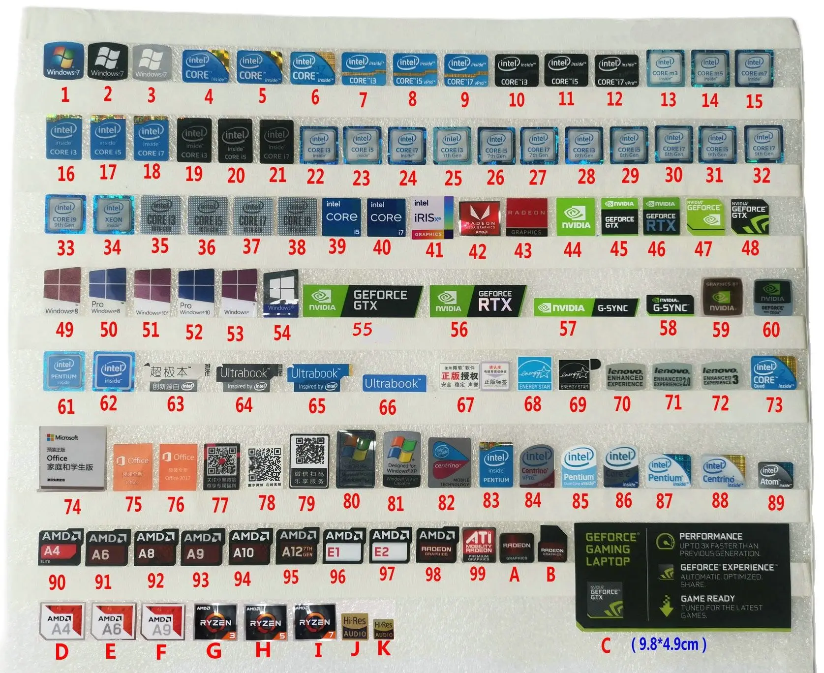 1pcs Ultrabook Performance Label Sticker Laptop Logo Intel Core Four ...