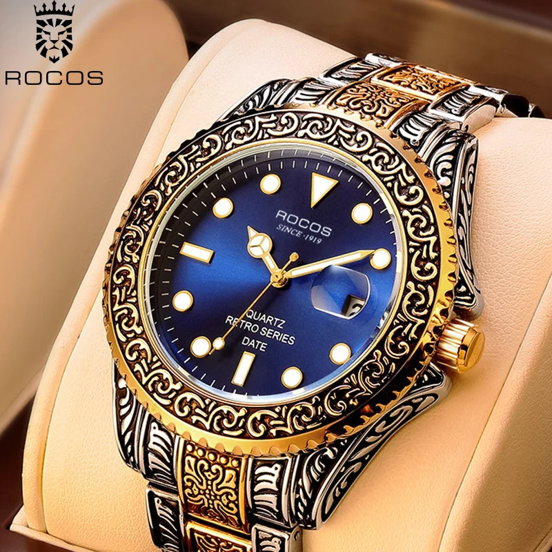 ROCOS 2022 New Mens Watches Top Brand Tungsten Steel Chronograph ...