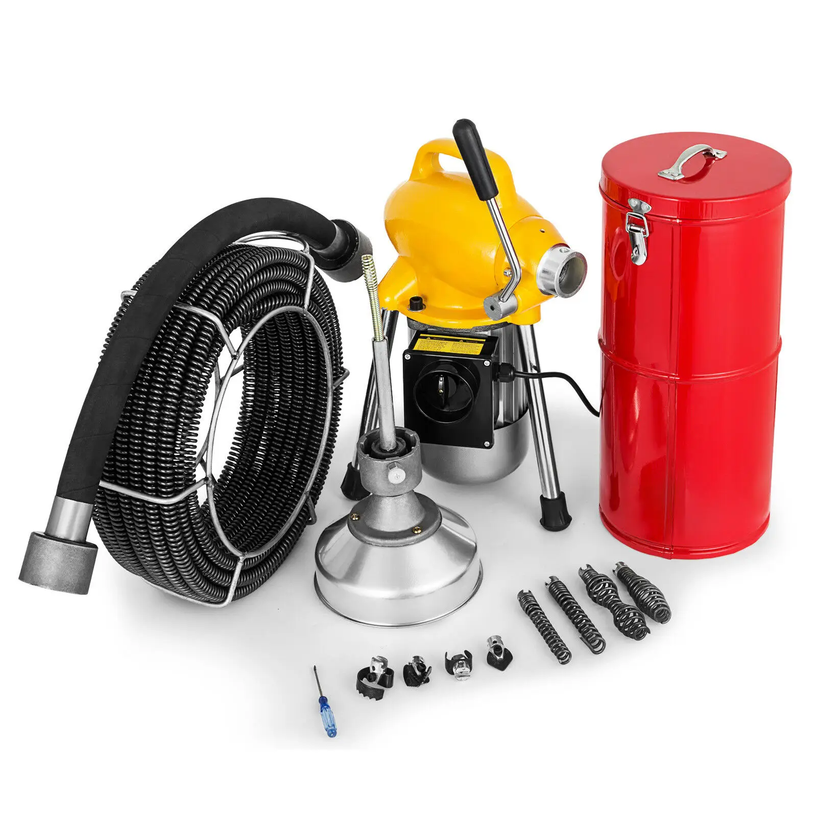 3-4-4-Dia-Sectional-Drain-Cleaner-400W-Pipe-Sewer-Cleaning-Machine-w ...