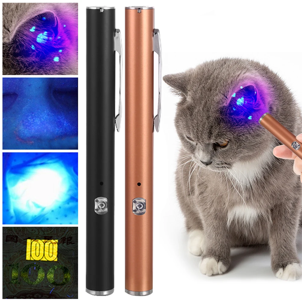 365 UV Veterinary Wood Lamp Pet Fungus Detection Waterproof Flashlight ...
