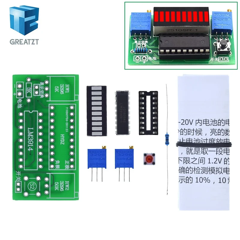 LM3914-10-Segment-3-7V-Lithium-12V-Battery-Capacity-Indicator-Module ...