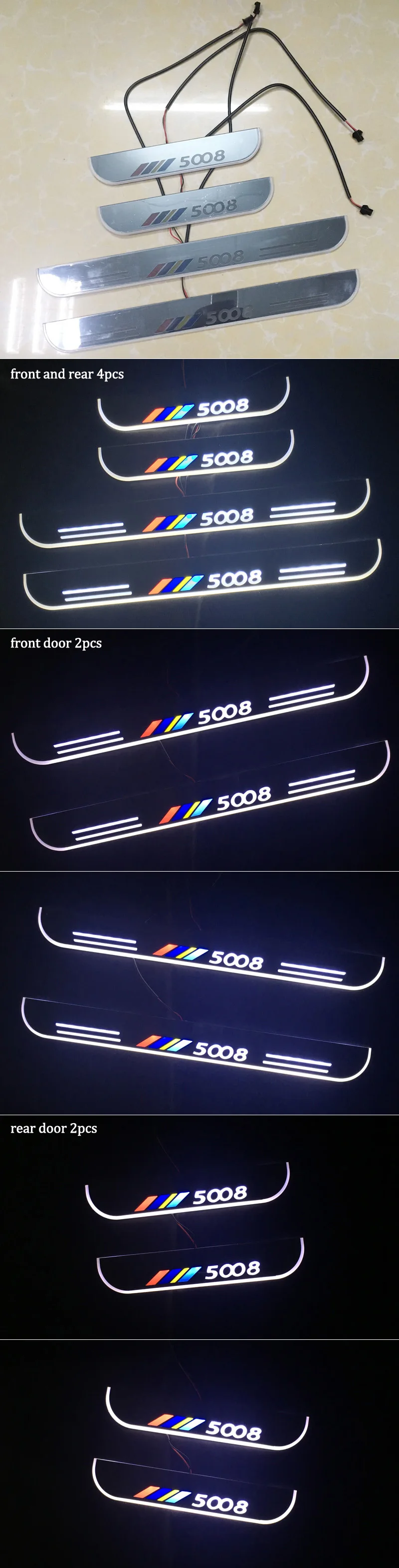 Avant 2pcs blanc - Plaques de protection en acrylique pour Peugeot 5008, 2017, 2018, 2019 ...