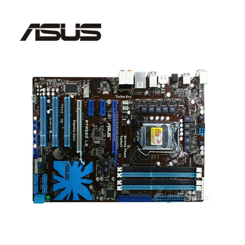 Placa mãe para asus p7p55d le, 16gb, 16, lga 1156, para intel p55 p7p55, placa principal sata ii ...