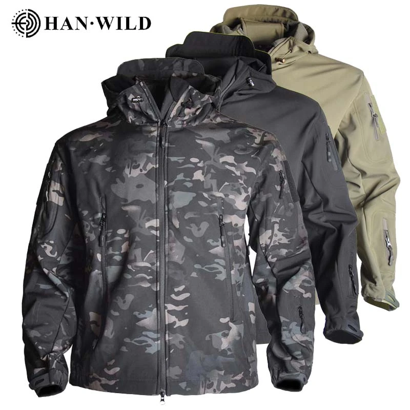 HAN WILD Hunting Jackets Soft Military Tactical Jacket Man Combat ...