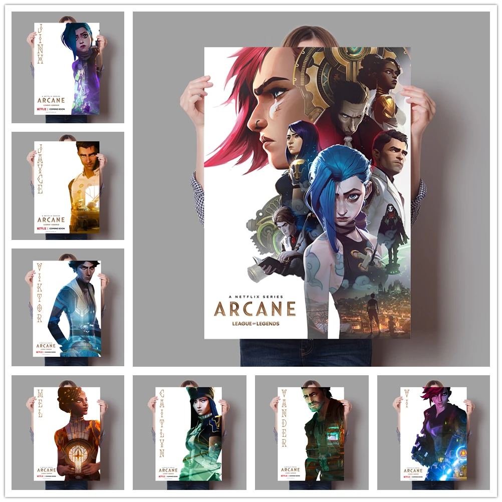 Arcane League Of Legends Tv Poster Game Characters Jinx Canvas Painting ...