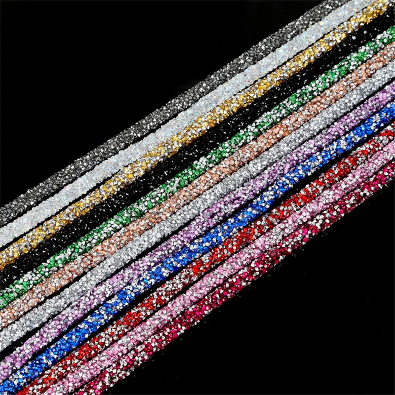 1M/lot Colorful Soft Tube Jewelry Cord Rope String Resin Rhinestone for ...