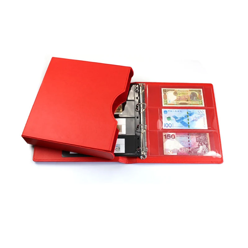 PCCB Coin Albums Book Leather Cover Collecting Album Pages 4 Holes ...