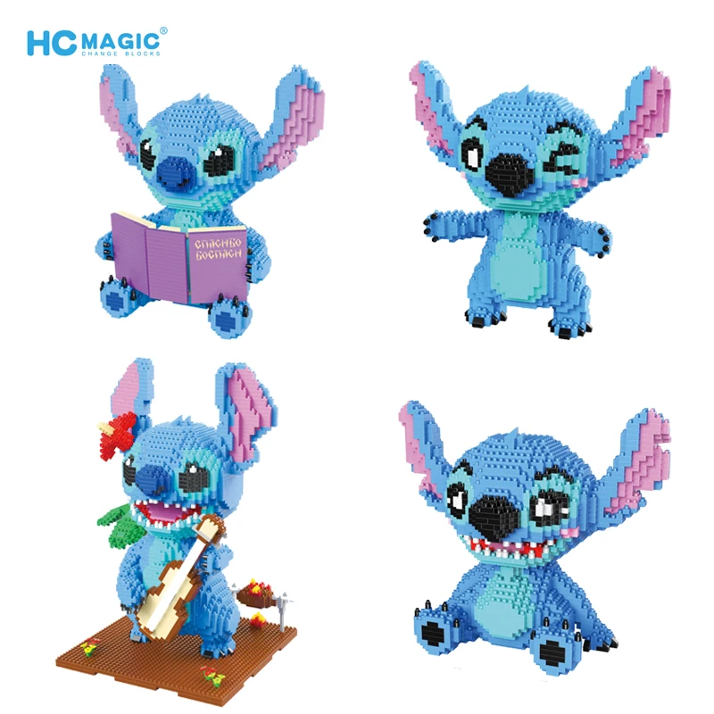 2570pcs+ Reading Disney Stitch Diamond Building Block Wink Guitar Lilo ...