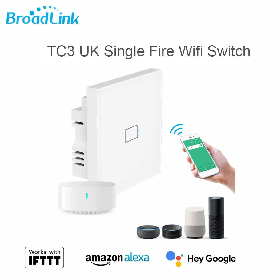 Broadlink TC3 UK 1/2/3 Gang WIFI 스마트 라이트 스위치 필요 없음 중립 와이어 터치 원격 제어 지원 ...