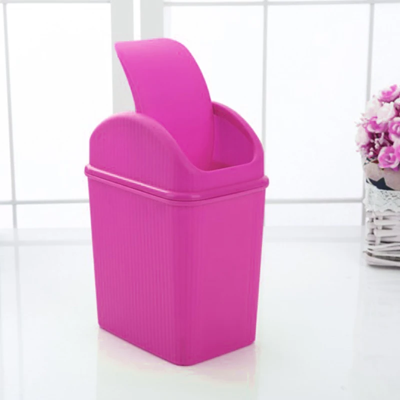 Kakuri Trash Can Desktop Kitchen Bathroom Garbage Bin Mini Pink Green ...
