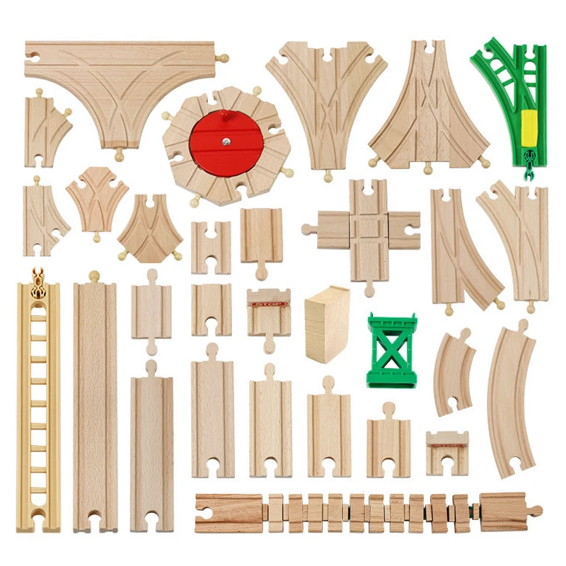 Wooden Railway Train Track Accessories | Beech Railway Train Track ...
