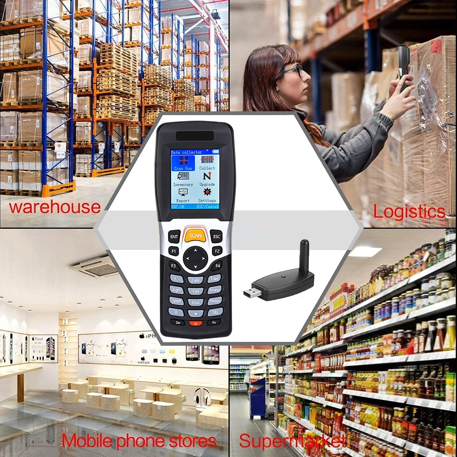 PDA Terminal device Wireless Barcode Inventory Scanner Portable 1D 2.4G ...