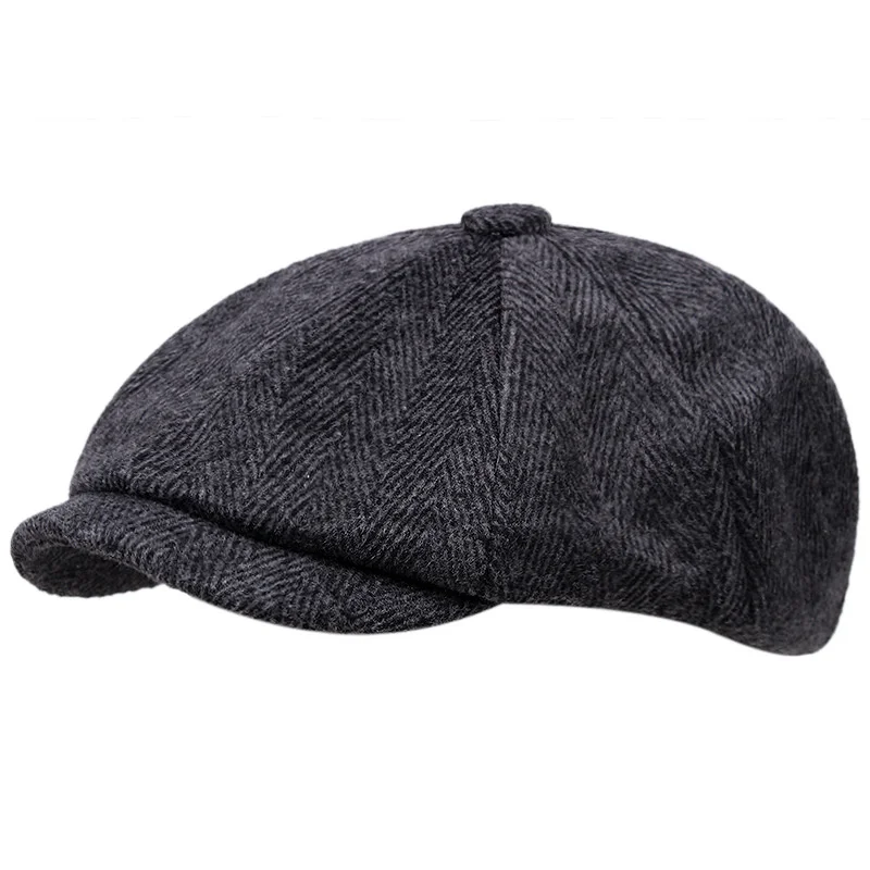 2022 Wool Octagonal Hat For Man Big Head Adult Plus Size Felt Beret ...