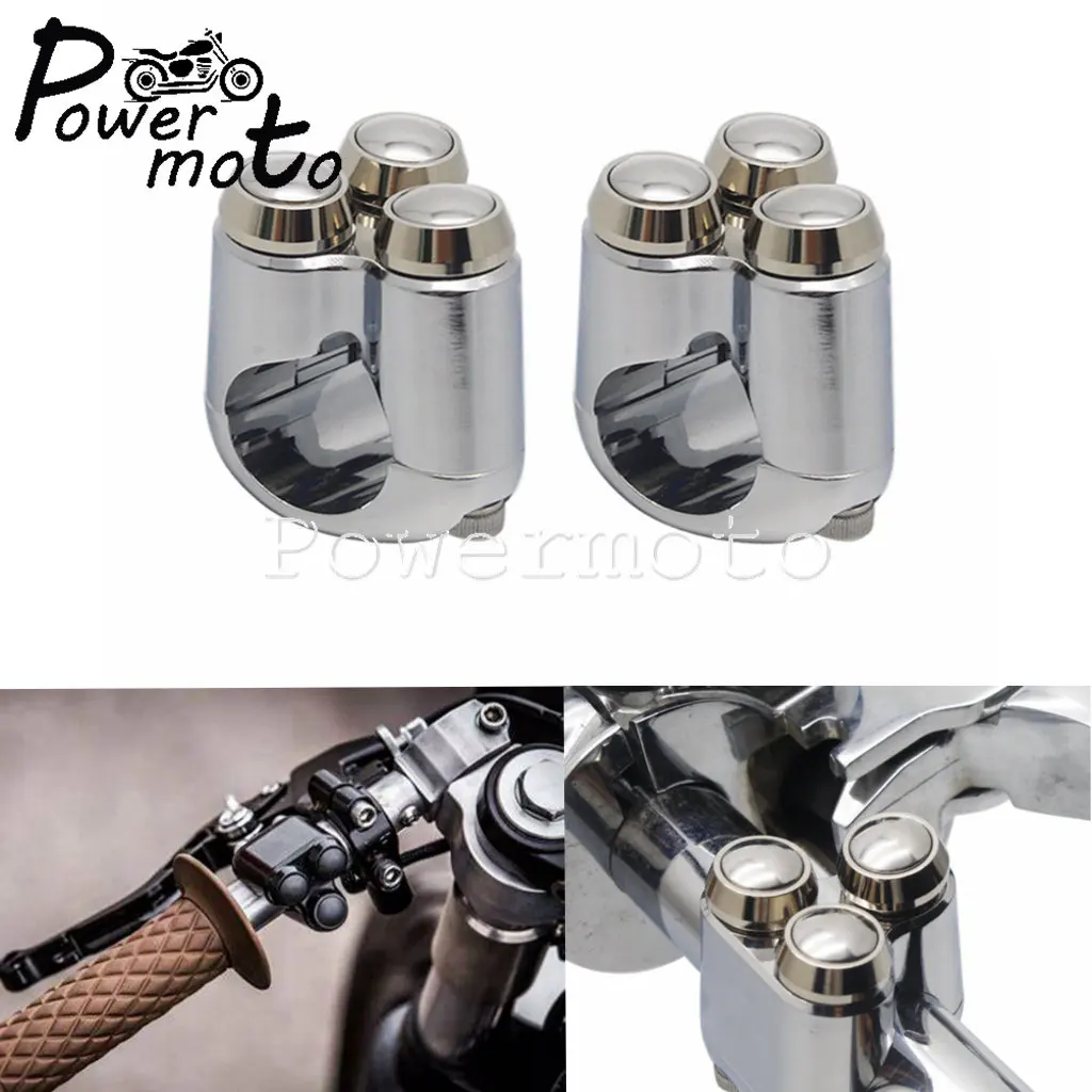 For-Harley-Honda-Yamaha-Cafe-Racer-Universal-1-7-8-Handlebar-Control ...