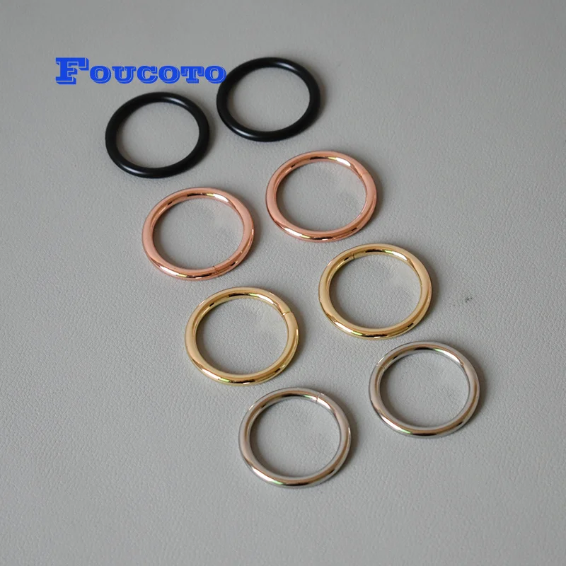 15mm 20mm 25mm 30mm Metal round wheel plated hardware O rings DIY dog collar harness backpack ...