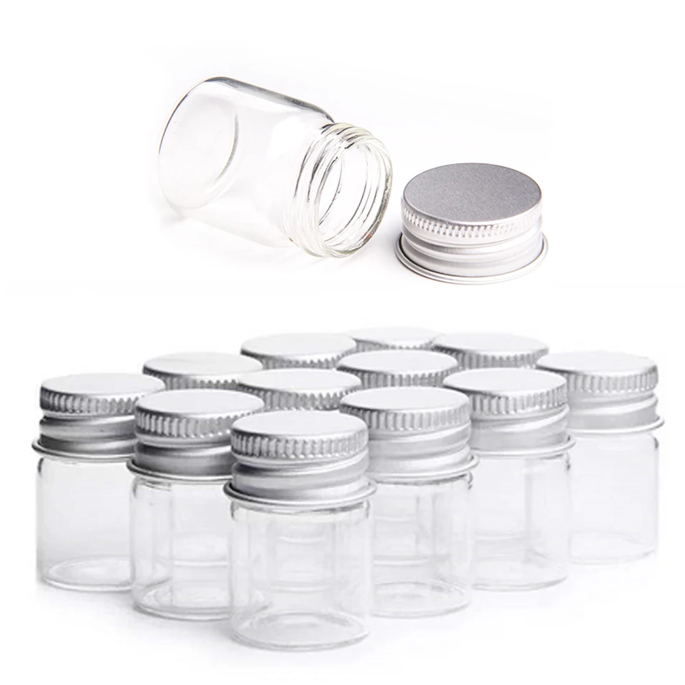 12Pcs-Glass-5ML-Jar-Bottles-With-Aluminum-Cover-Shisha-Tobacco-Herb ...