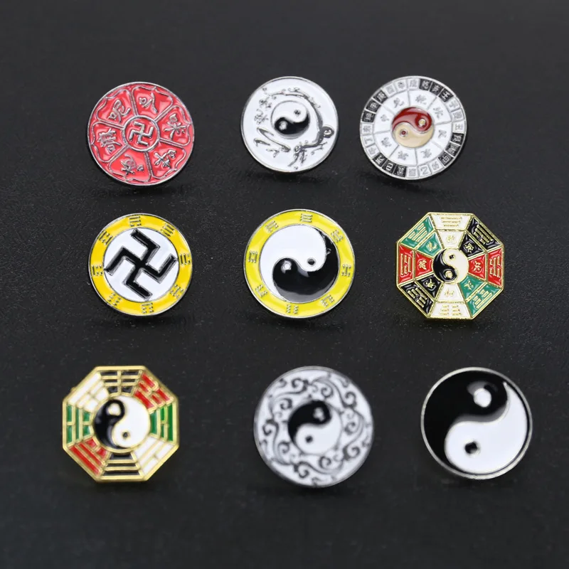 Swastika-Electroplated-Metal-Badges-Religious-Tai-Chi-Bagua-Clothing ...