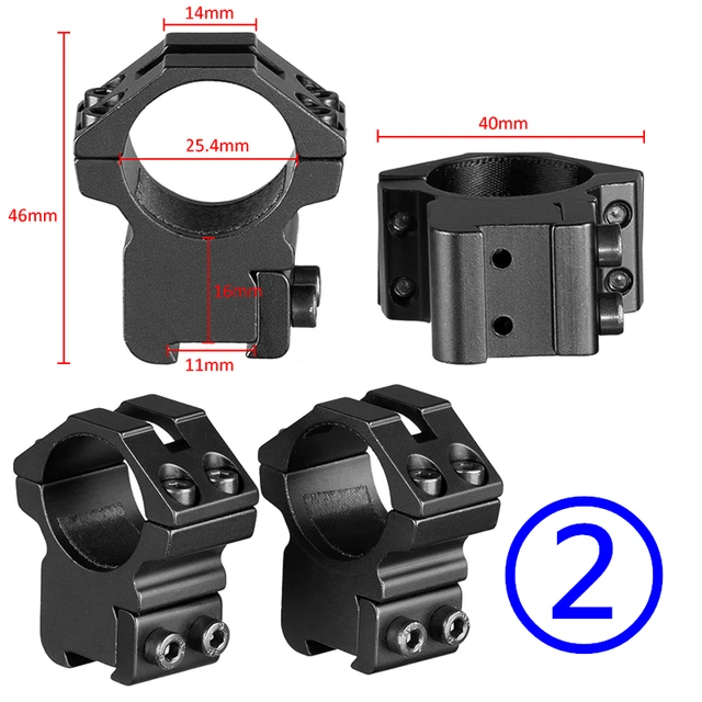 Hunting Riflescope Mount Scope Rings 25.4MM/30MM Diameter Dual Rings ...