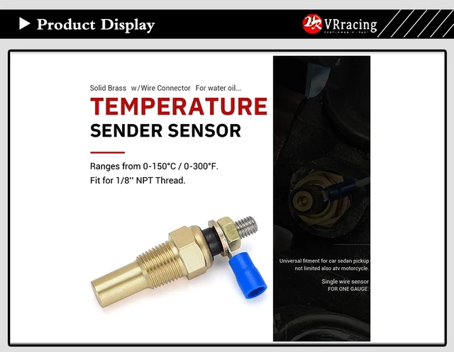 VR - 12V 1/8 NPT Racing Car Oil Temp Sensor Water temperature Sensor ...
