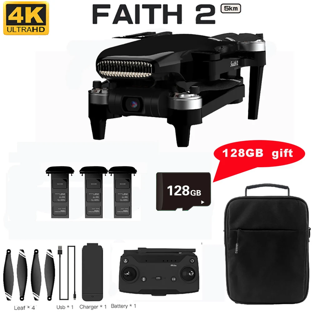 CFLY Faith2 Dron con cámara 4K plegable, Drone con 3 ejes cardán y ...