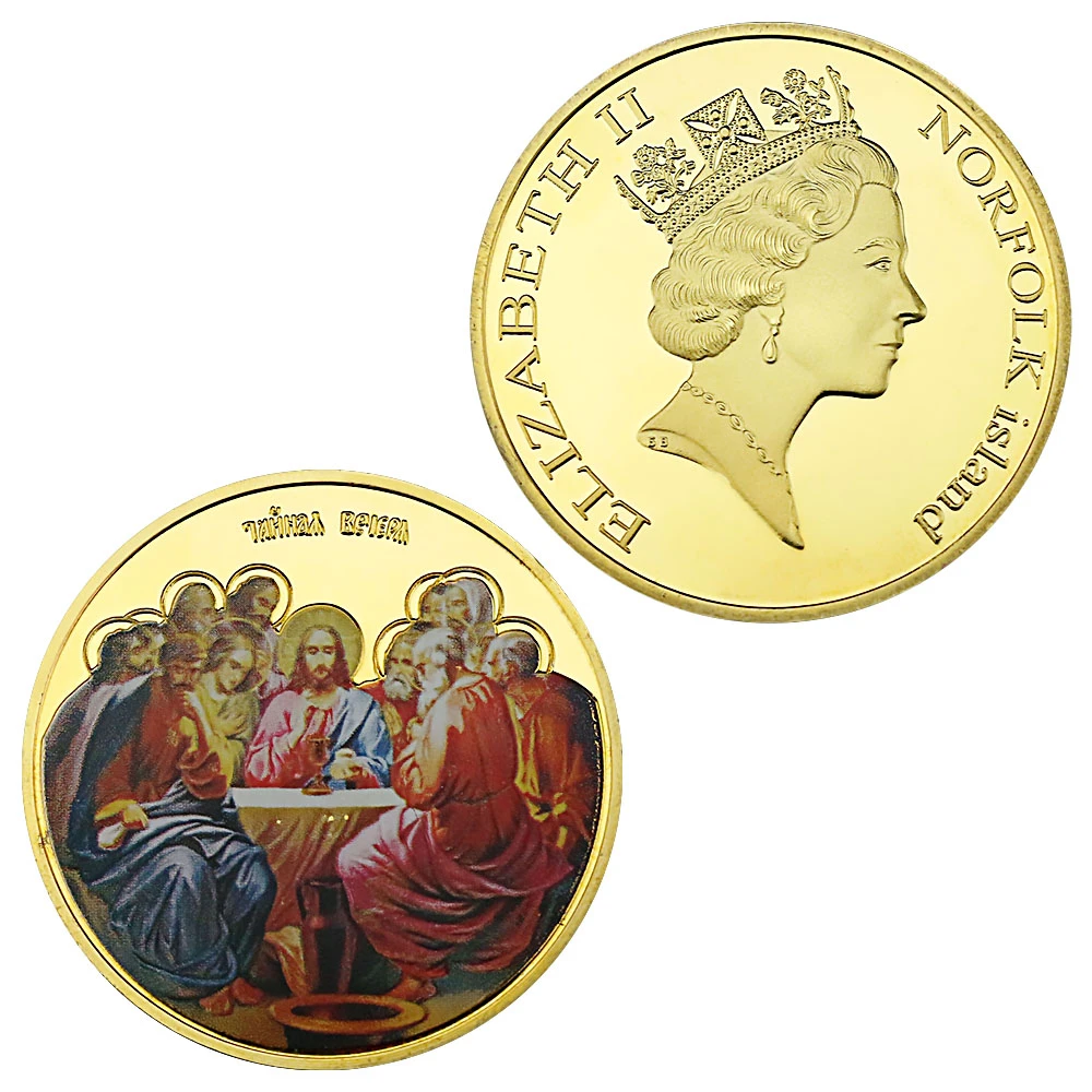 Elizabeth II Souvenir Norfolk Island Gold Plated Coin Collectible Gift ...