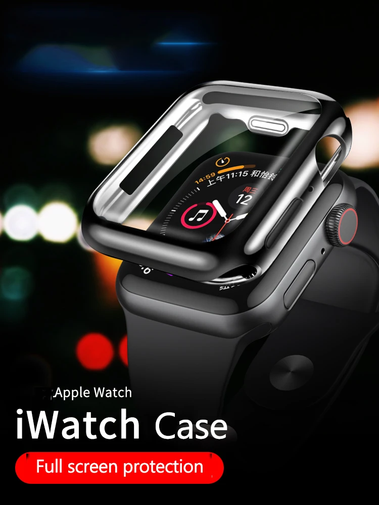 Watch Cover for Apple Watch Case 6 SE 5 4 3 42MM 38MM Soft Clear 360 Slim TPU Screen Protector ...