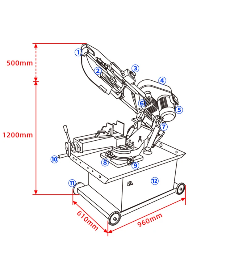 Band Saw Machine Drawing