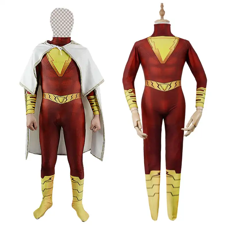 New Shazam Costumes Kids Superhero Cloak Children Party Carnaval Dress ...