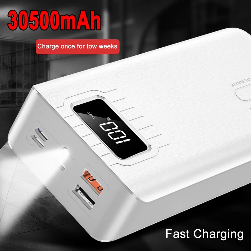 Discount Power Bank High Capacity 30500mah External Battery 3 USB LED ...