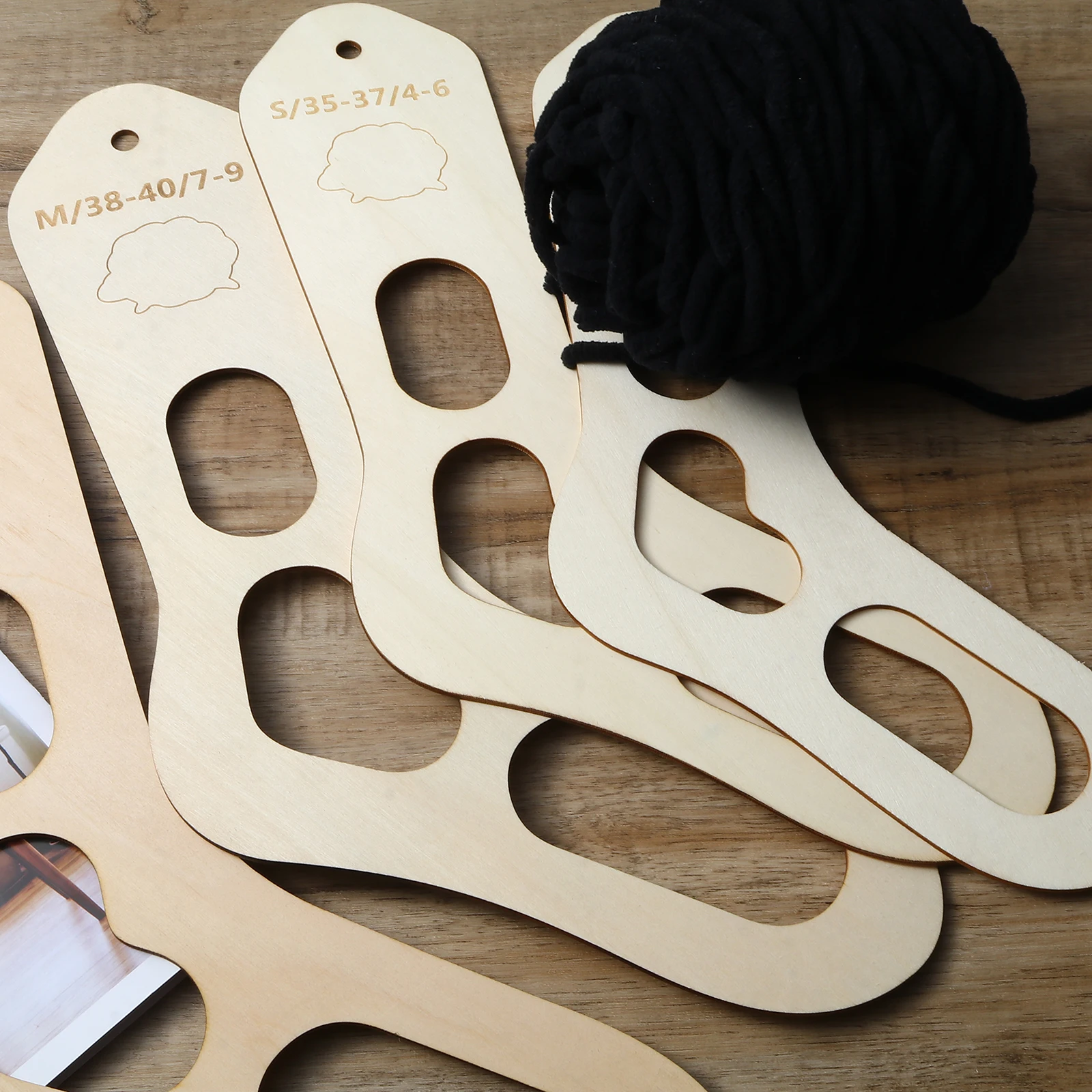 XS-L-Natural-Wood-Beginners-Sock-Blocker-Model-DIY-Knitting-Sock-Forms ...