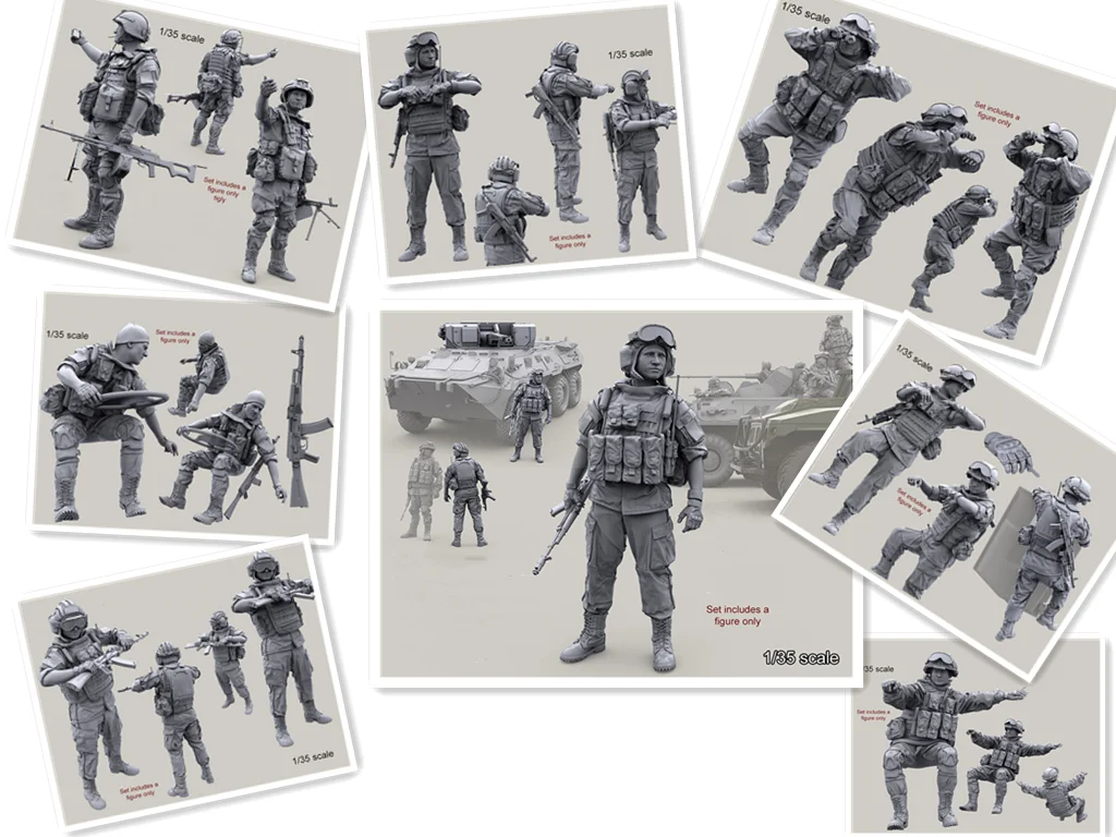 1-35-Resin-Model-Figure-GK-A-group-of-eight-Russian-soldiers ...