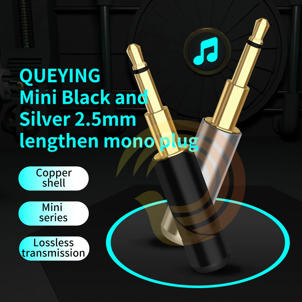 QUEYINFANG Mini 2.5mm Mono Jack Male Audio Plug Soldering Cable Adapter ...