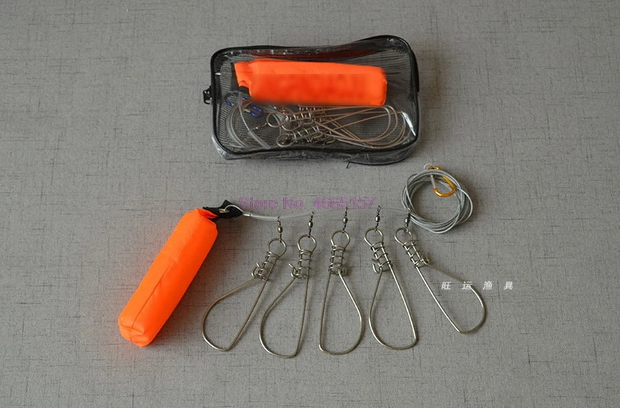by-dhl-or-fedex-200pcs-hot-5-Snaps-Stainless-Steel-Ropes-Float-Fish ...
