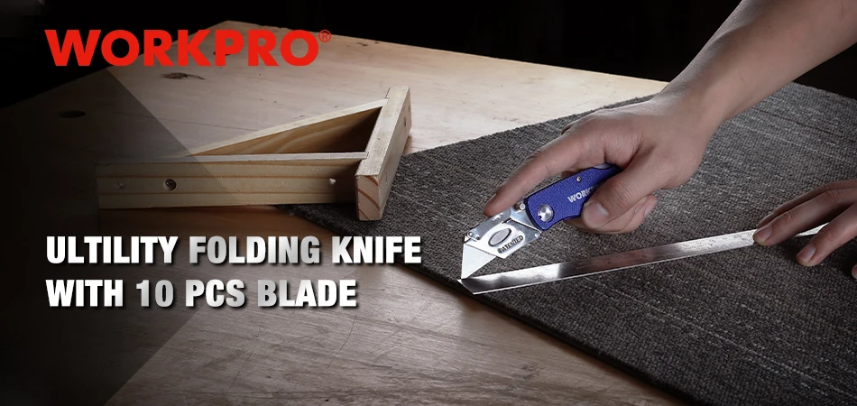 WORKPRO Aluminum Handle Folding Knife Portable Utility Knife For Pipe ...