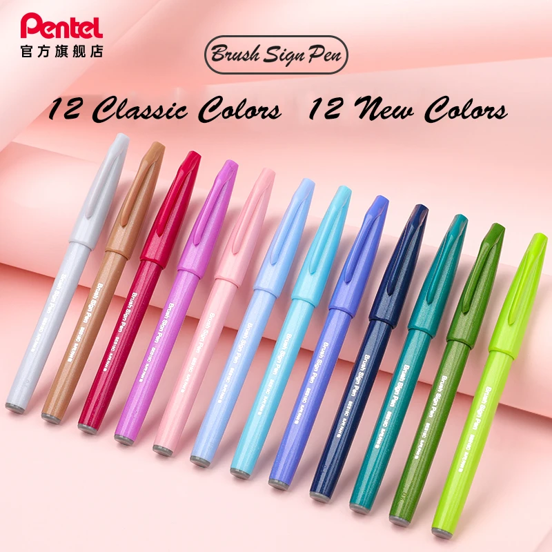 PENTEL TOUCH Brush Sign Pen SES15C Fine Tip Calligraphy Pen Writing ...