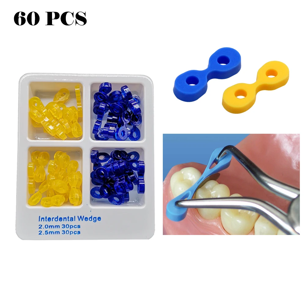 60Pcs-Dental-Elastic-Rubber-Fixing-Wedges-Matrix-Matrices-Dam-Composite ...