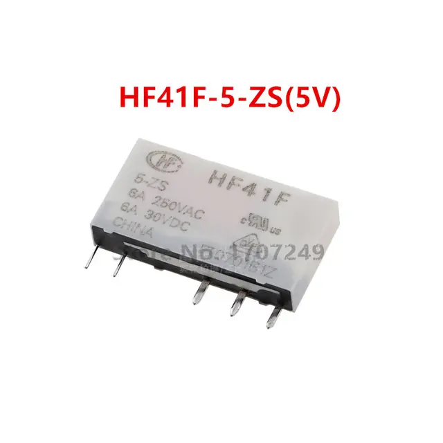10Pcs New HF relay HF41F-5-ZS HF41F-12-ZS HF41F-24-ZS HF41F 5V 12V 24V ...