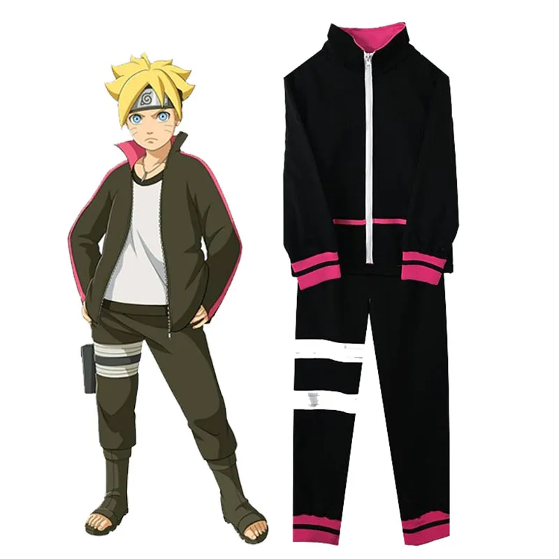 Anime Naruto Shippuden Uzumaki Boruto Cosplay Costume Black Sportwear ...