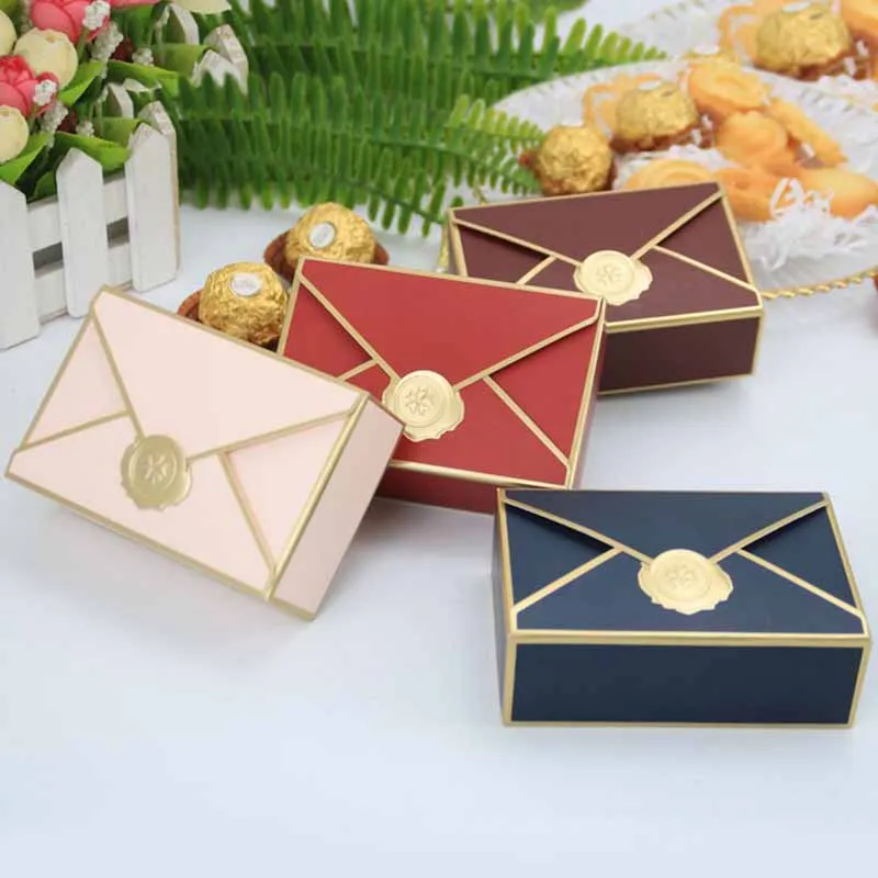 5/20/50/100pcs Gift Box Packaging Envelope Shape Wedding Gift Candy Box ...