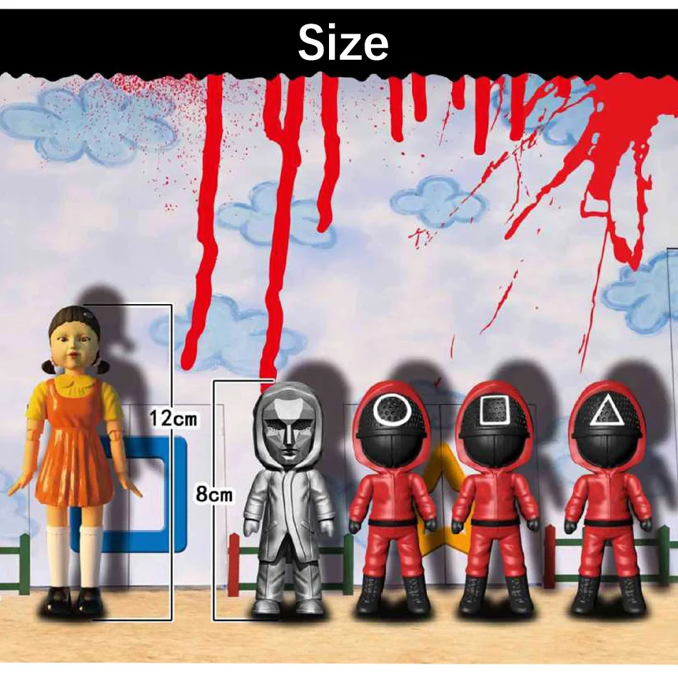 Squid Game Doll Villain Action Figure Square Triangle Circle Figurine ...