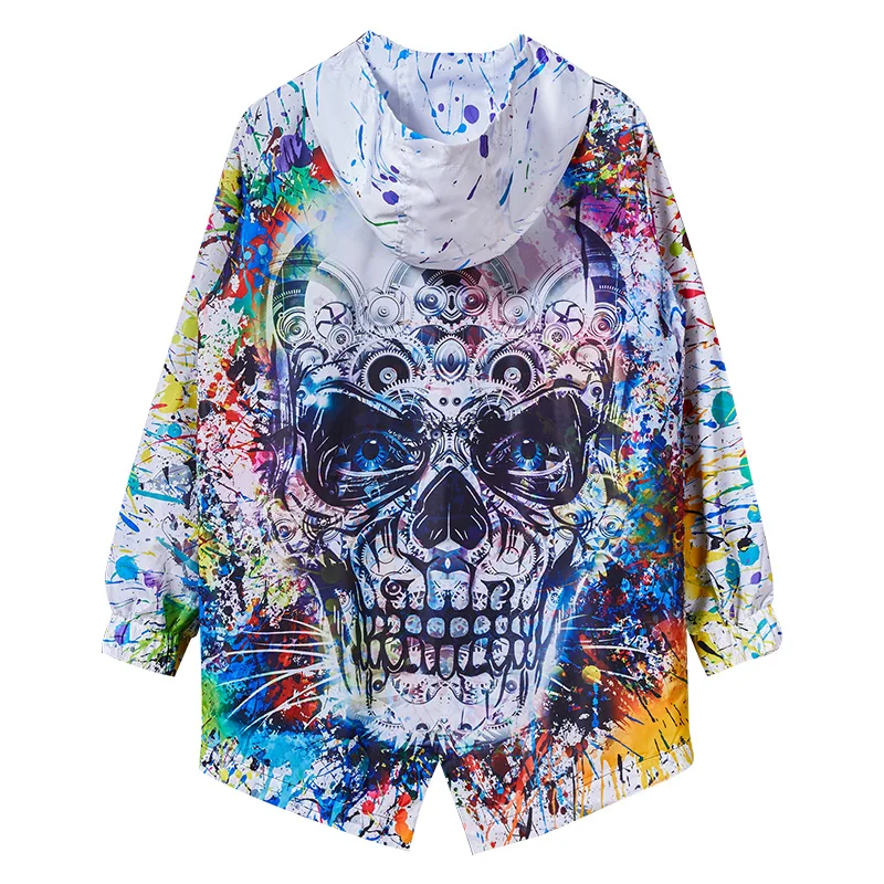 Gothic Punk Jacket Cardigan Punk And Gothic Coats Men Windproof Skull ...