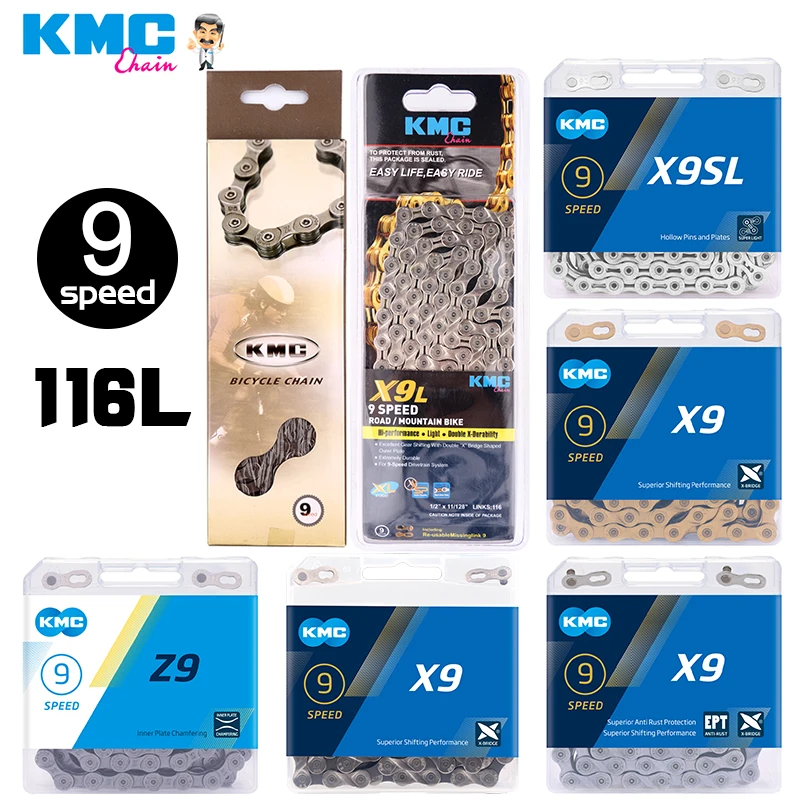 KMC-Cadena-de-9-velocidades-para-bicicleta-de-monta-a-116-eslabones-con ...