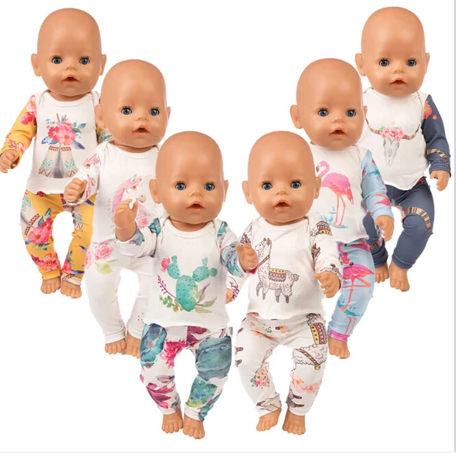 Baby New Born Fit 17 inch 43cm Doll Clothes Accessories Pajamas Suit ...